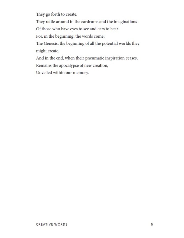 Reading of Creative Words, the title poem of Creative Words | Sign of ...